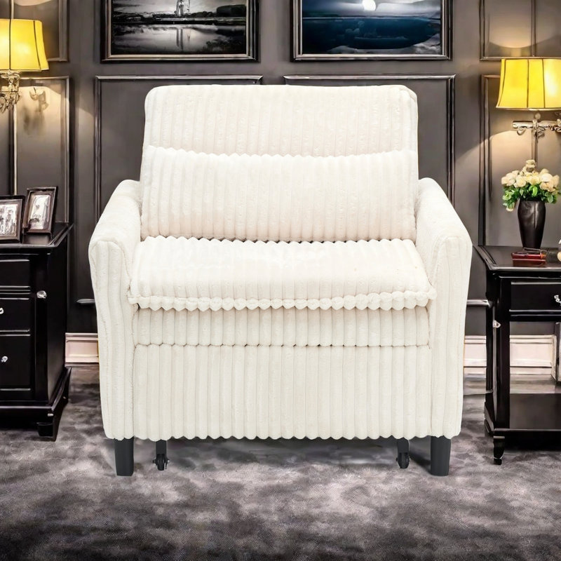 Teddy Plush Velvet Sofa Bed Sleeper Soft and Comfortable One Seat Chair with Resilient Micro particle Filling Scratch Resistant Fabric Mercer41